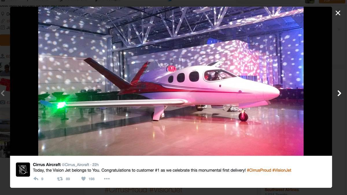 Cirrus delivers first Vision Jet - AOPA